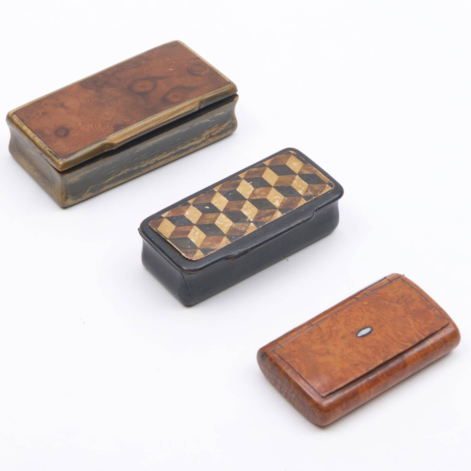 Group Of Three Snuff Boxes Auction