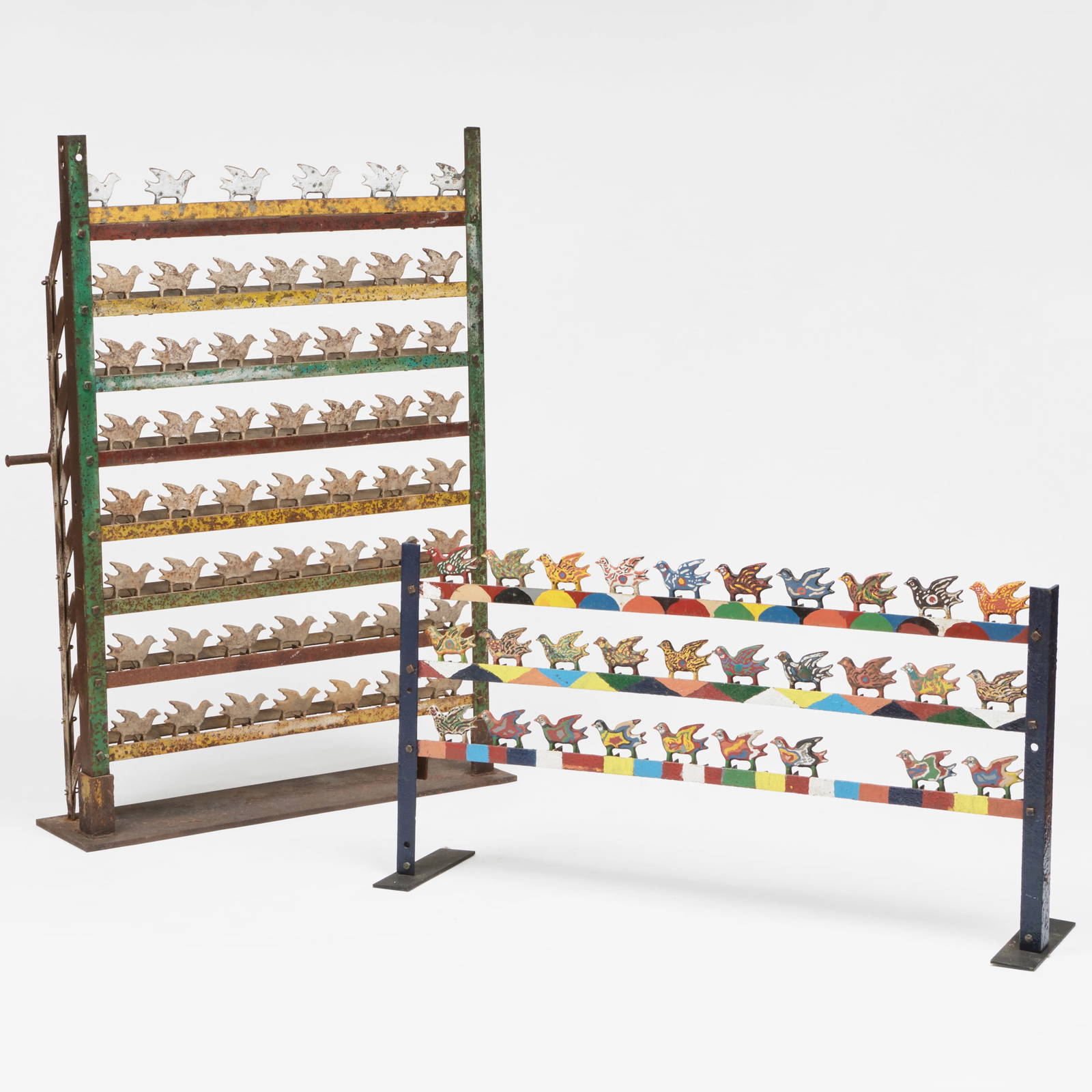 Two Cast Iron Bird Shooting Target Galleries Auction