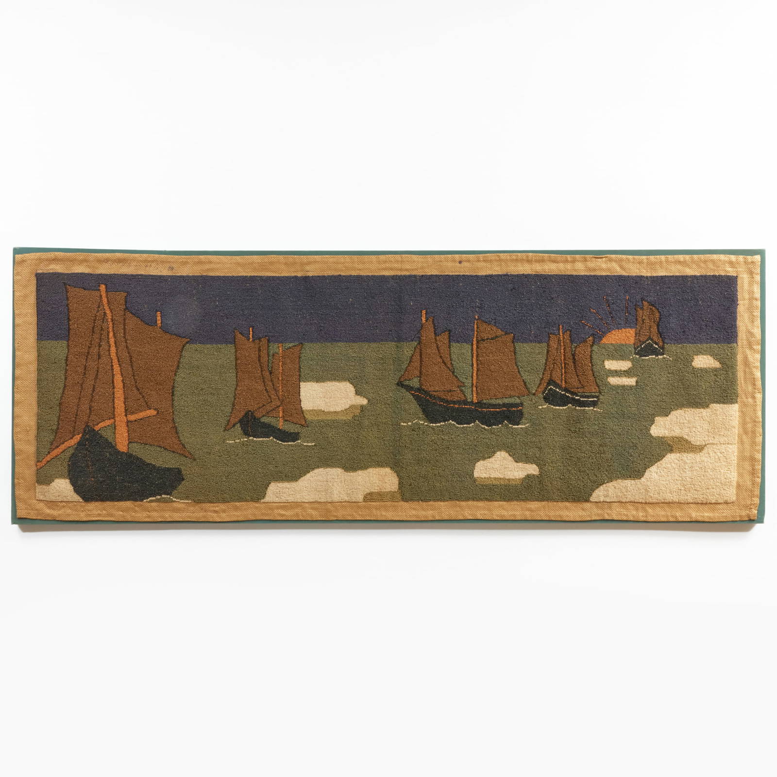 Grenfell Hooked Rug Of Sailing Ships Auction