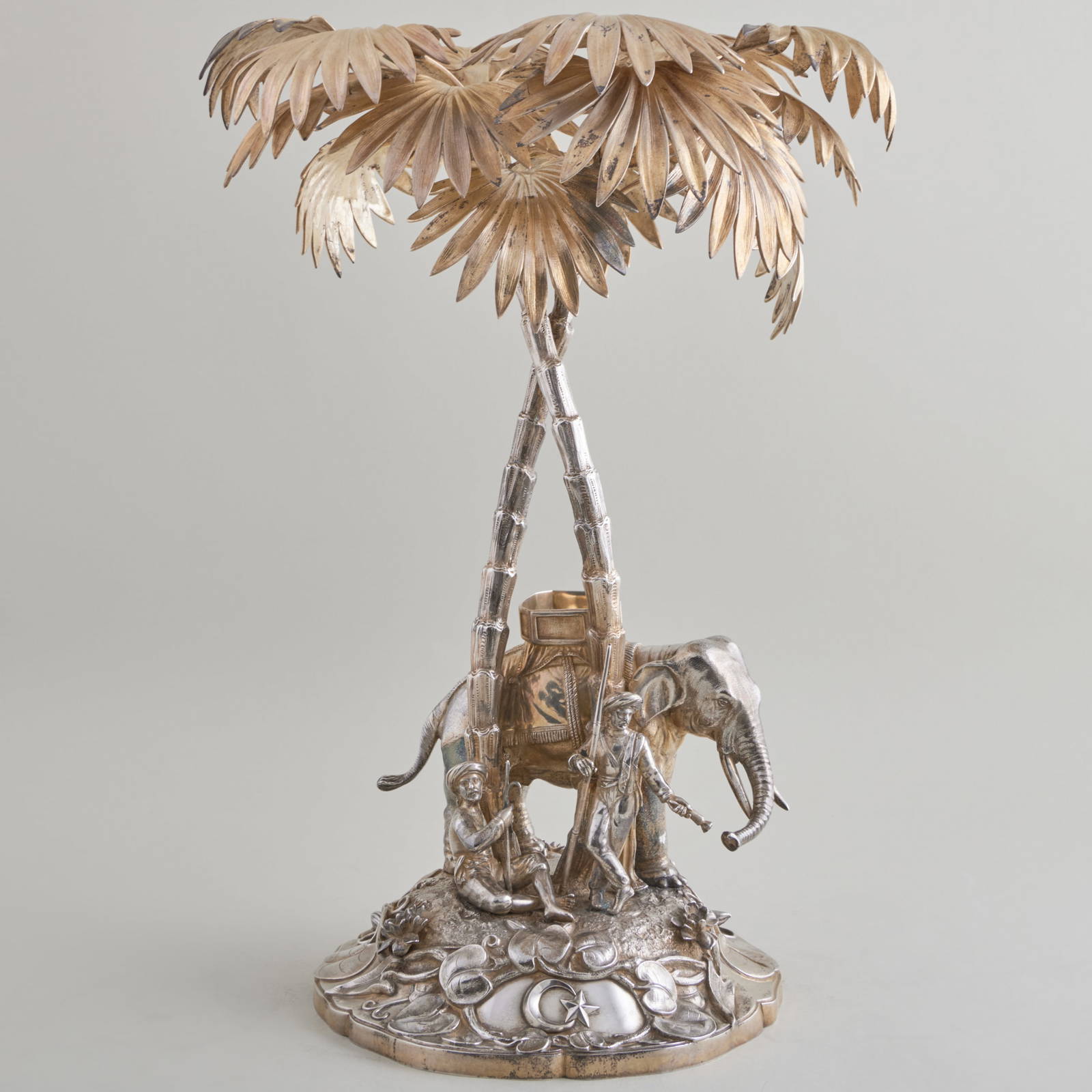 Edward Vii Silver Epergne With Elephant And Figures Auction