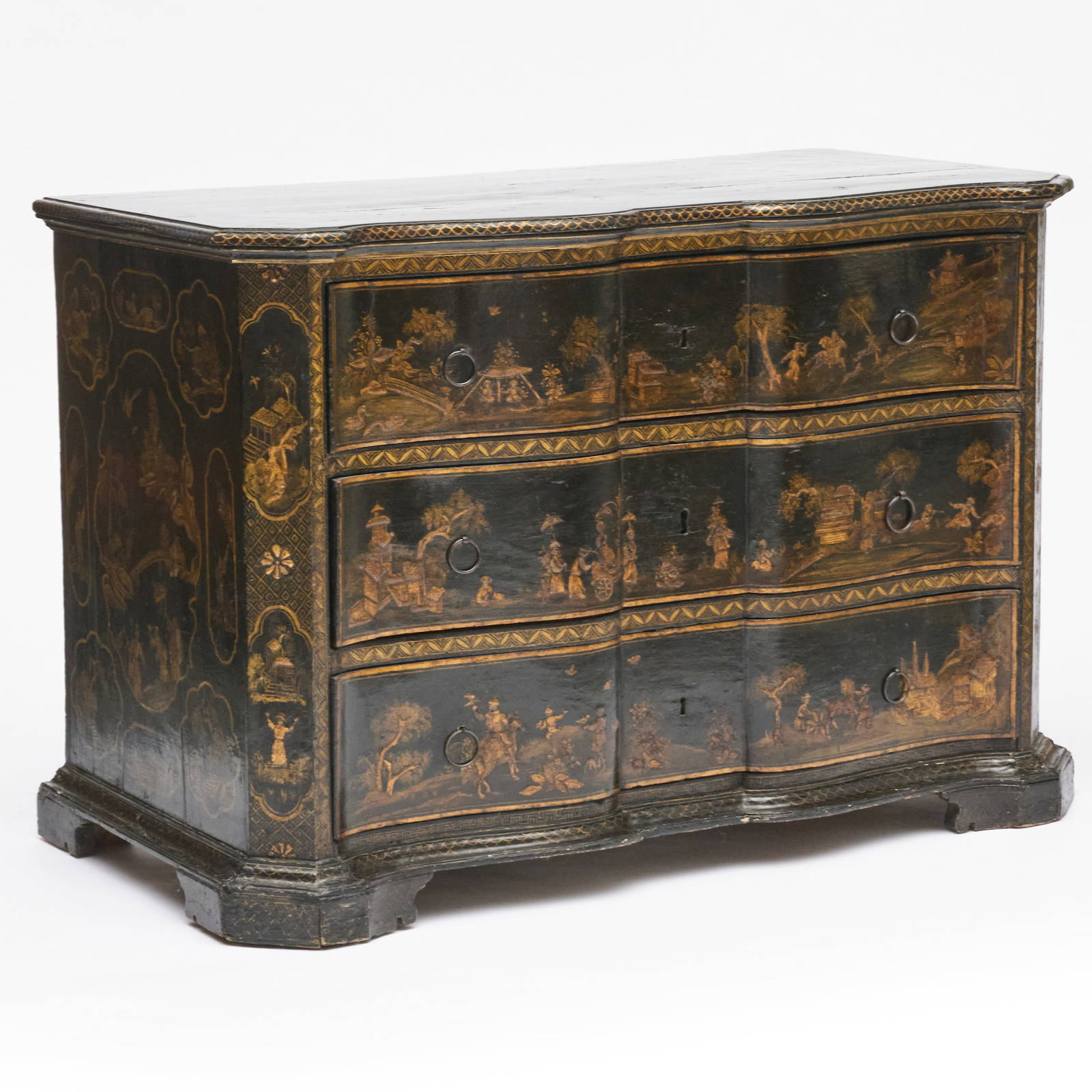Italian Baroque Black And Parcel-gilt Japanned Chest Of Drawers - Jun ...