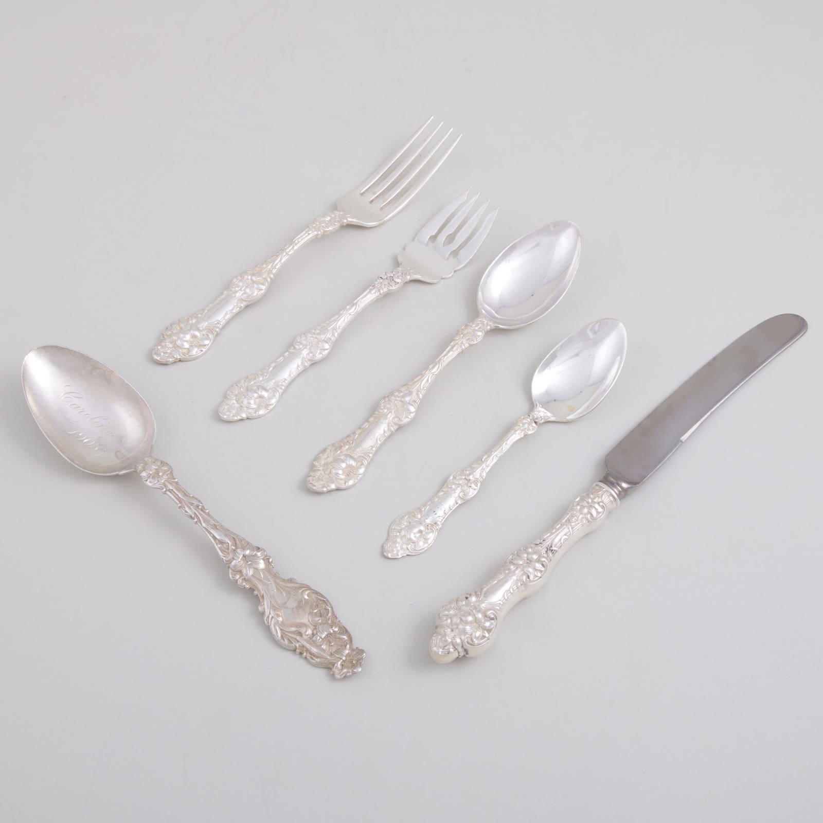 Gorham Silver Flatware Service In The 'orange Blossom' Pattern Auction