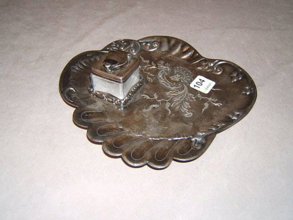 Pairpoint Silverplated Inkwell Tray