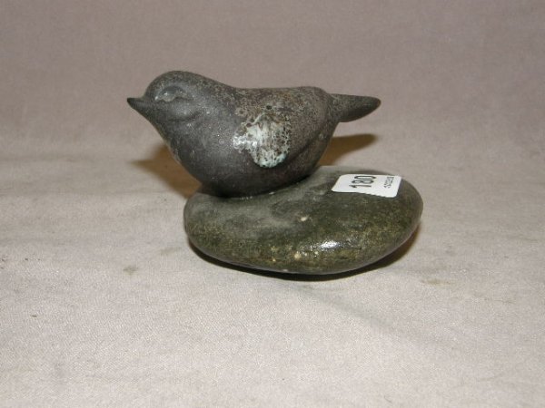 Small Daga Pottery Bird On Stone Base