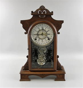 Antique Wm. L. Gilbert Mantel Clock W/ Lion Heads