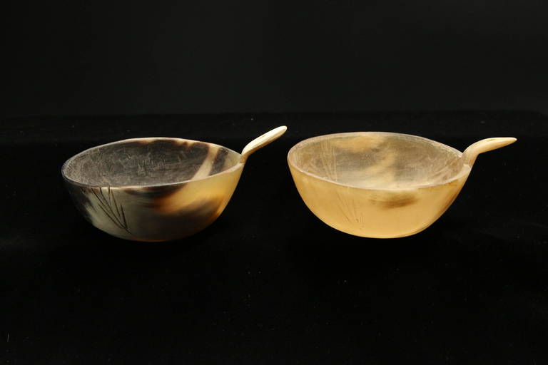 Inuit Horn Drinking Cups Lot Of 2
