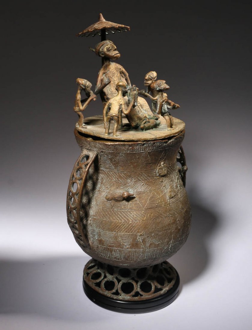 African Ashanti Bronze Kuduo Vessel