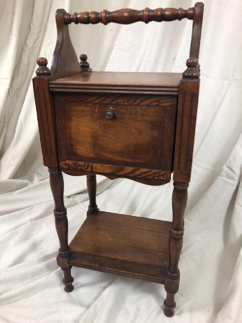 Vintage Smoking Stand With Copper Lined Storage