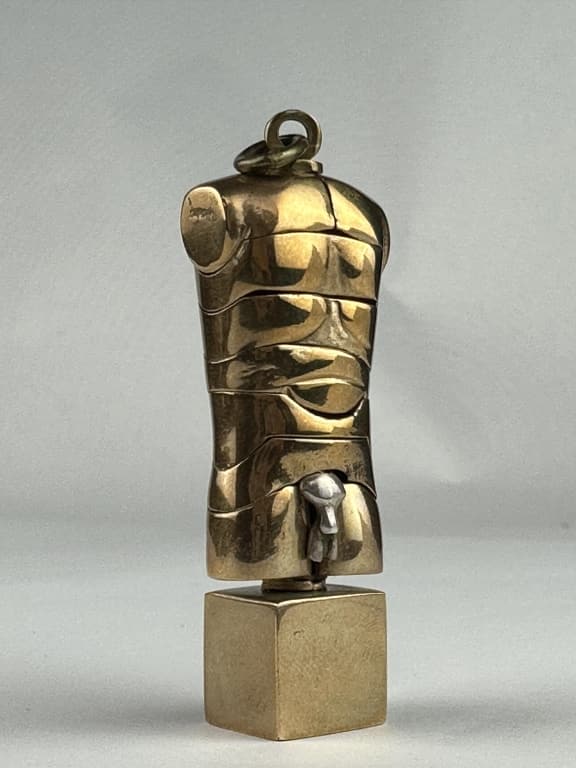 Mcm Signed Berrocal Mini Sculpture "david" Torso Auction