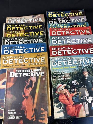 14 Vintage 'official Detective' Magazines 1944 50