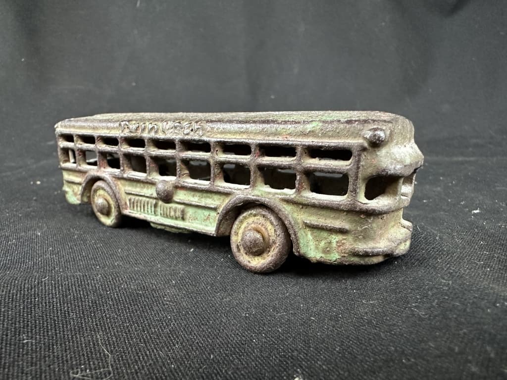 Arcade Cast Iron Twin Coach Bus Toy Auction