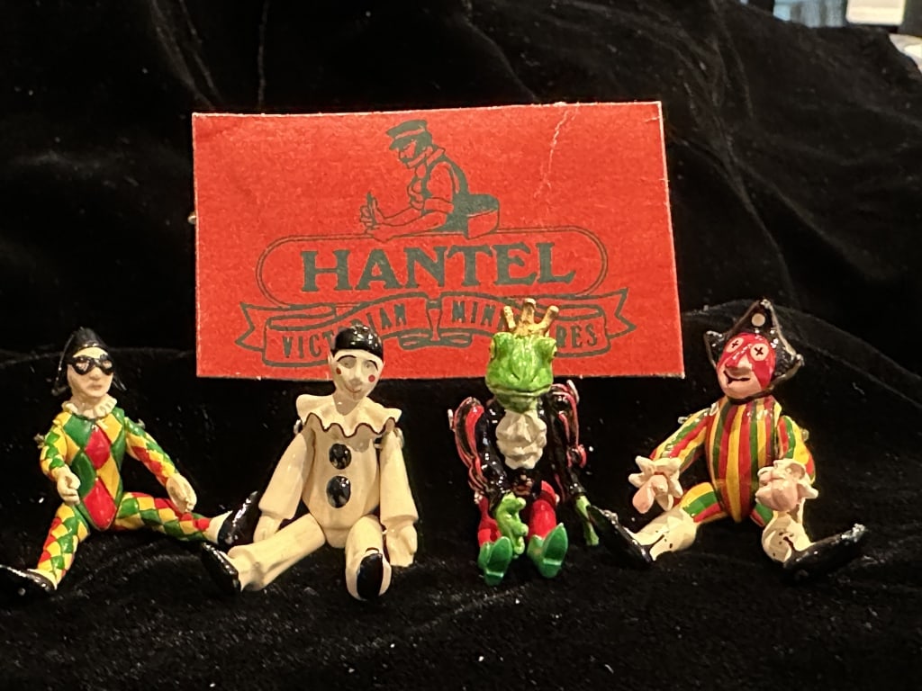 4 Fabulous Hantel Victorian Miniatures Handpainted Auction