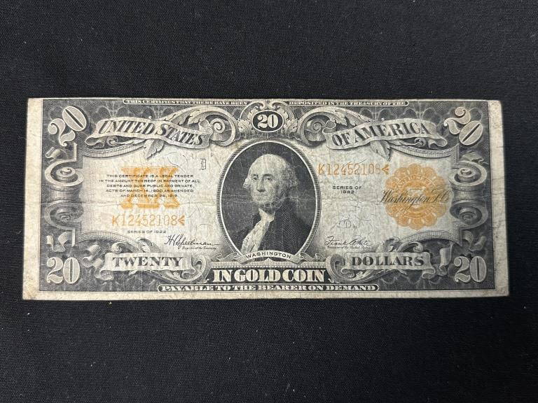 $20 Gold Note 1922 Auction