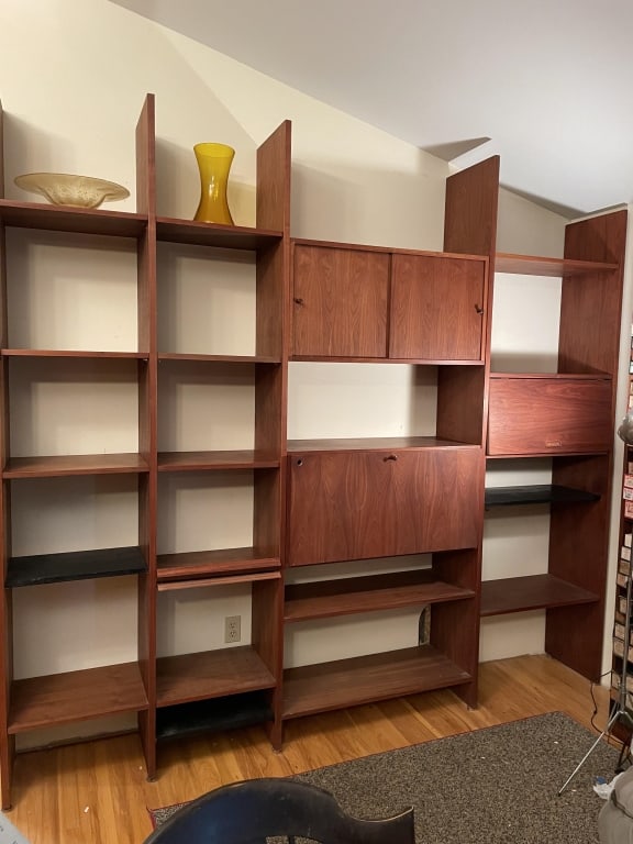 Danish Teak Mcm Modular Adjust. Shelving Wall Unit Auction