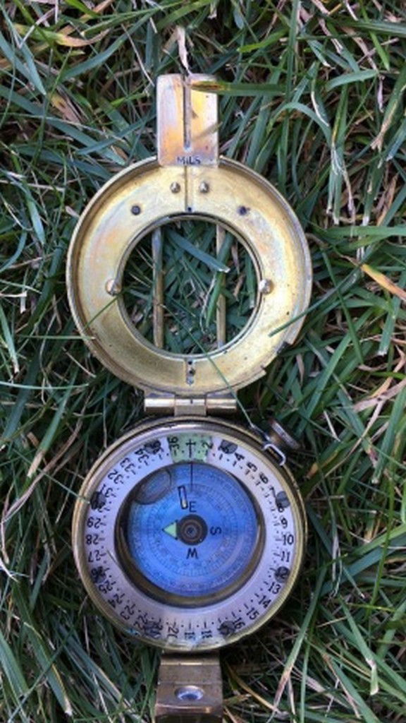 Vintage Brass Francis B Mils Liquid Prism Compass