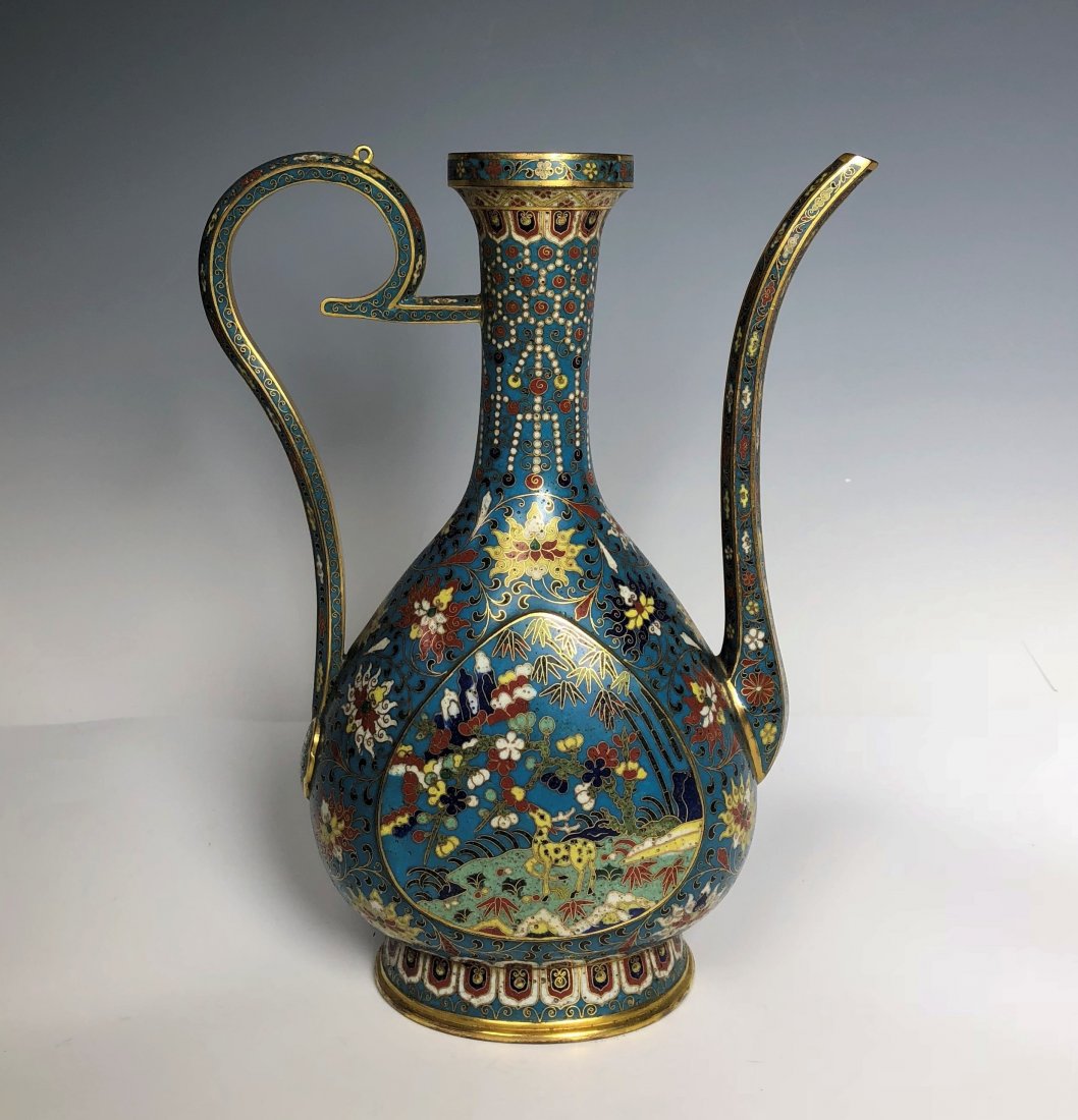 Cloisonne Enamel Ewer with Mark