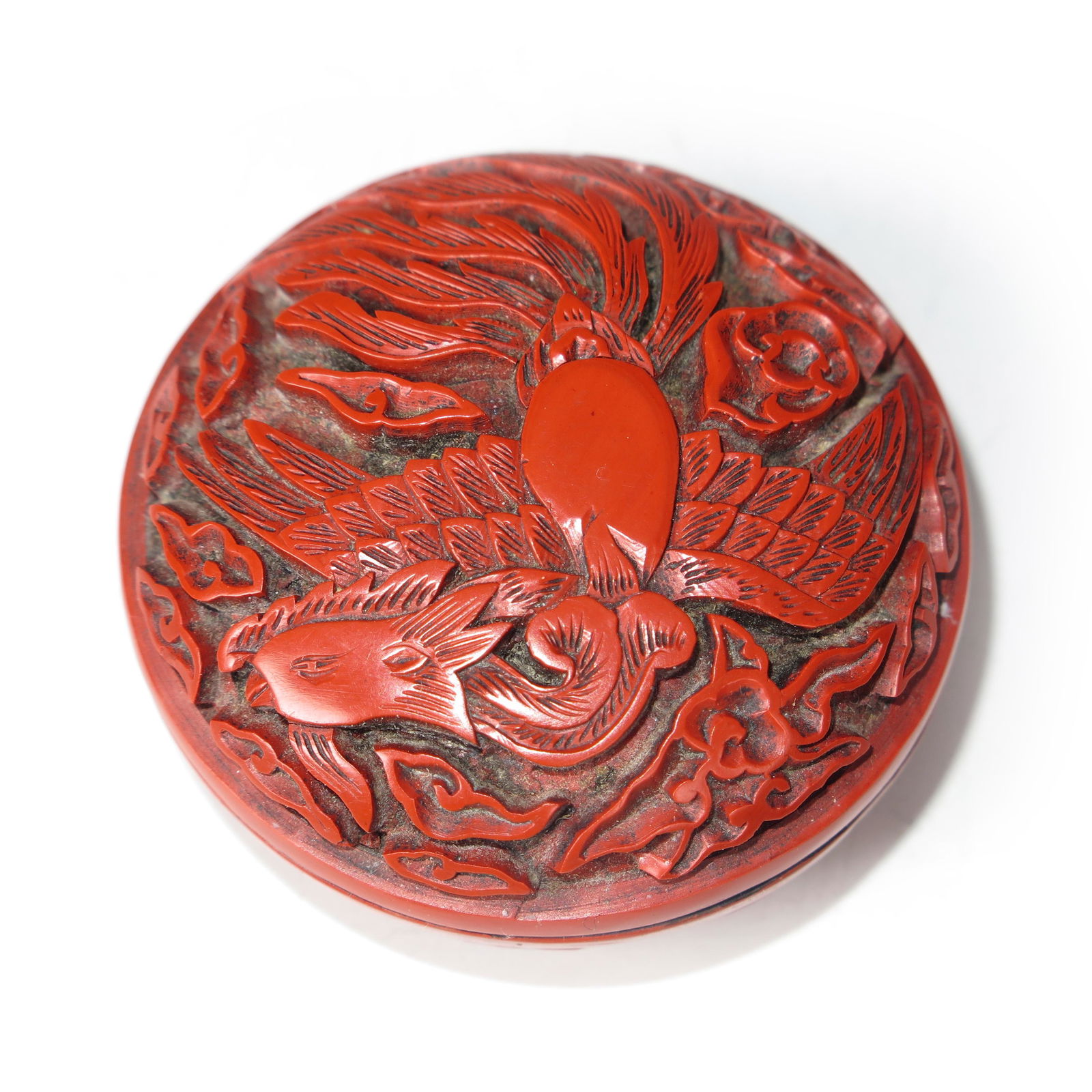Buy Carved Red Cinnabar Lacquer Circular Box With Cover | Madison ...