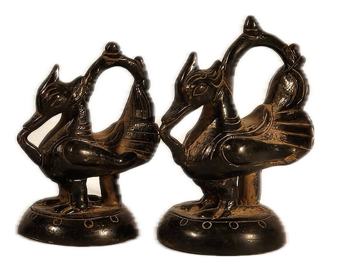 Set Of Nine Burmese Bronze Hintha Bird Opium Weights Auction