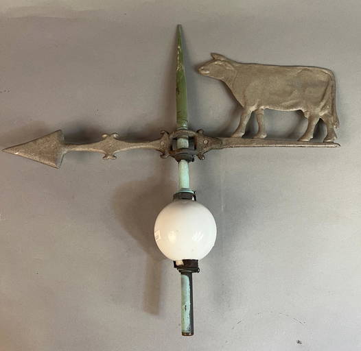 Lightning Rod Weathervane W Cow