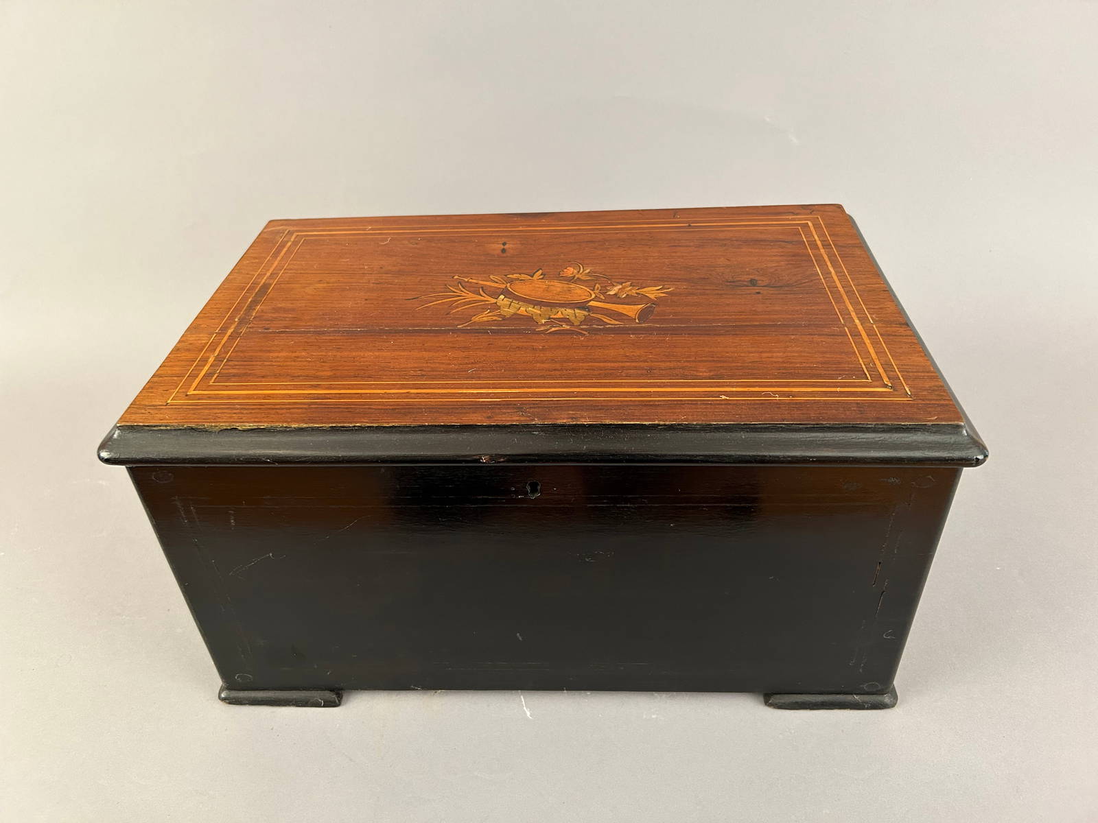 Music Box Inlaid With A Drum And Bugle Auction
