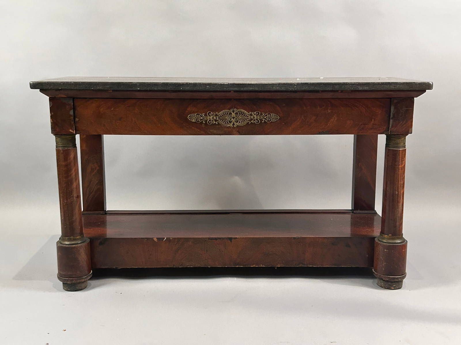 Classical Empire Marble Top Serving Table Auction