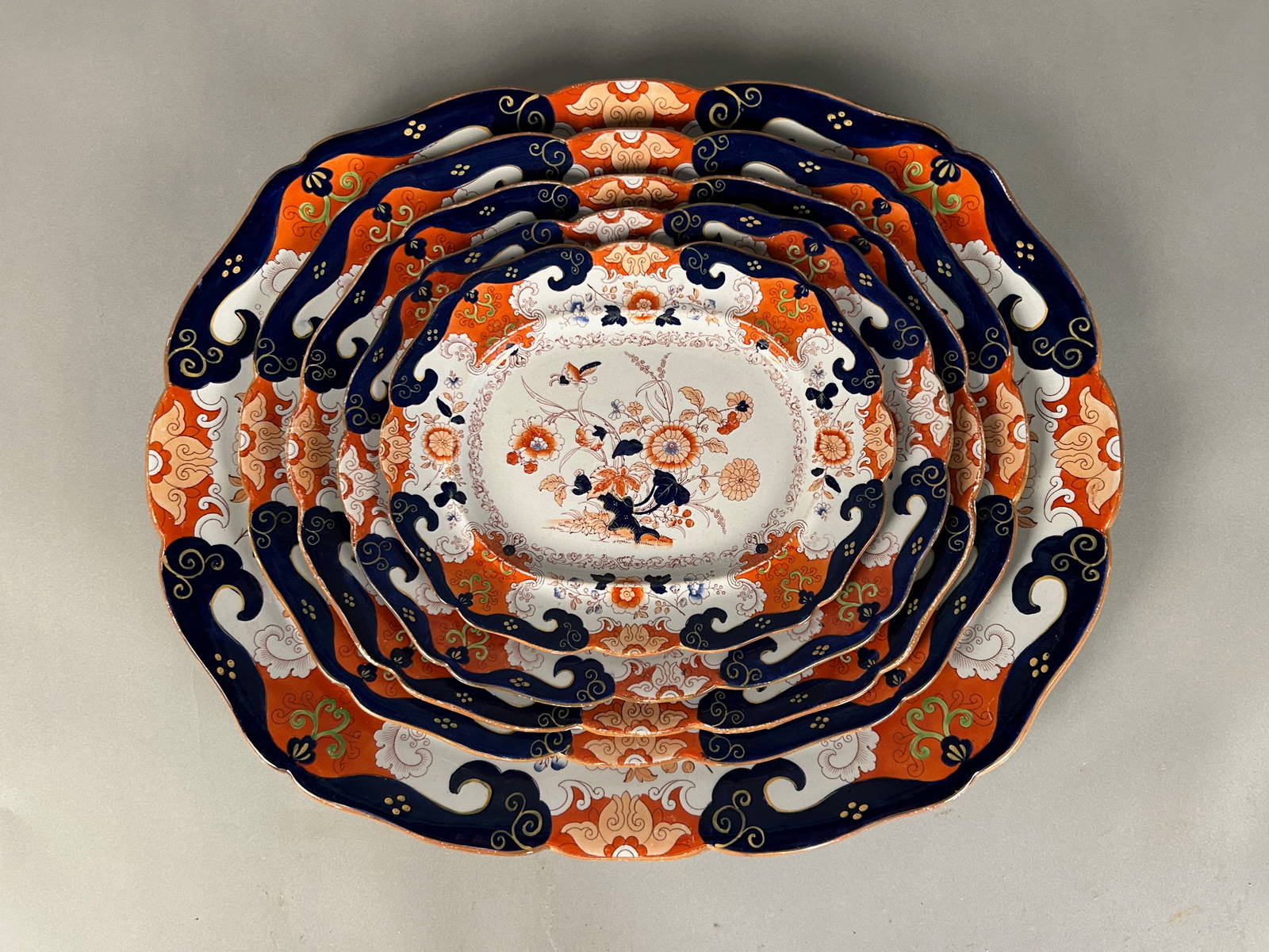 Set A Five Imari Ironstone Serving Platters Auction