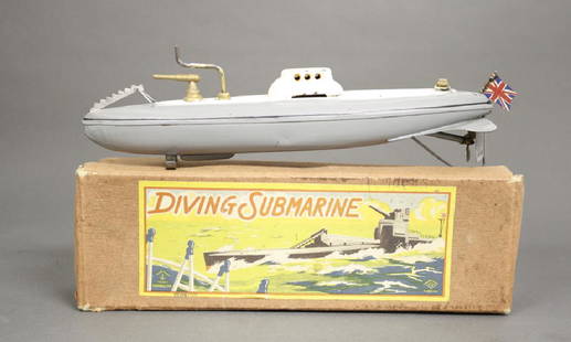 A Diving Submarine Toy And Box By Wolverine.