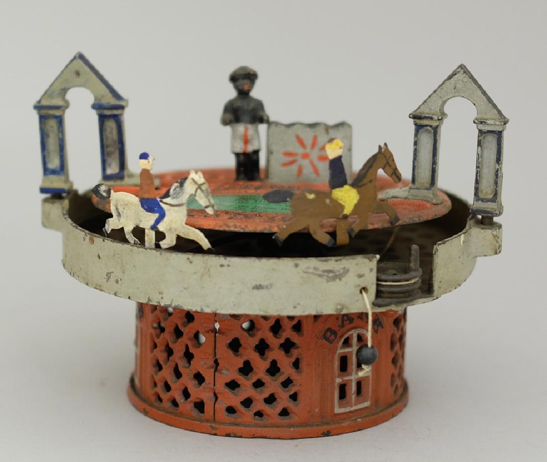 Cast Iron Mechanical Race Horse Bank