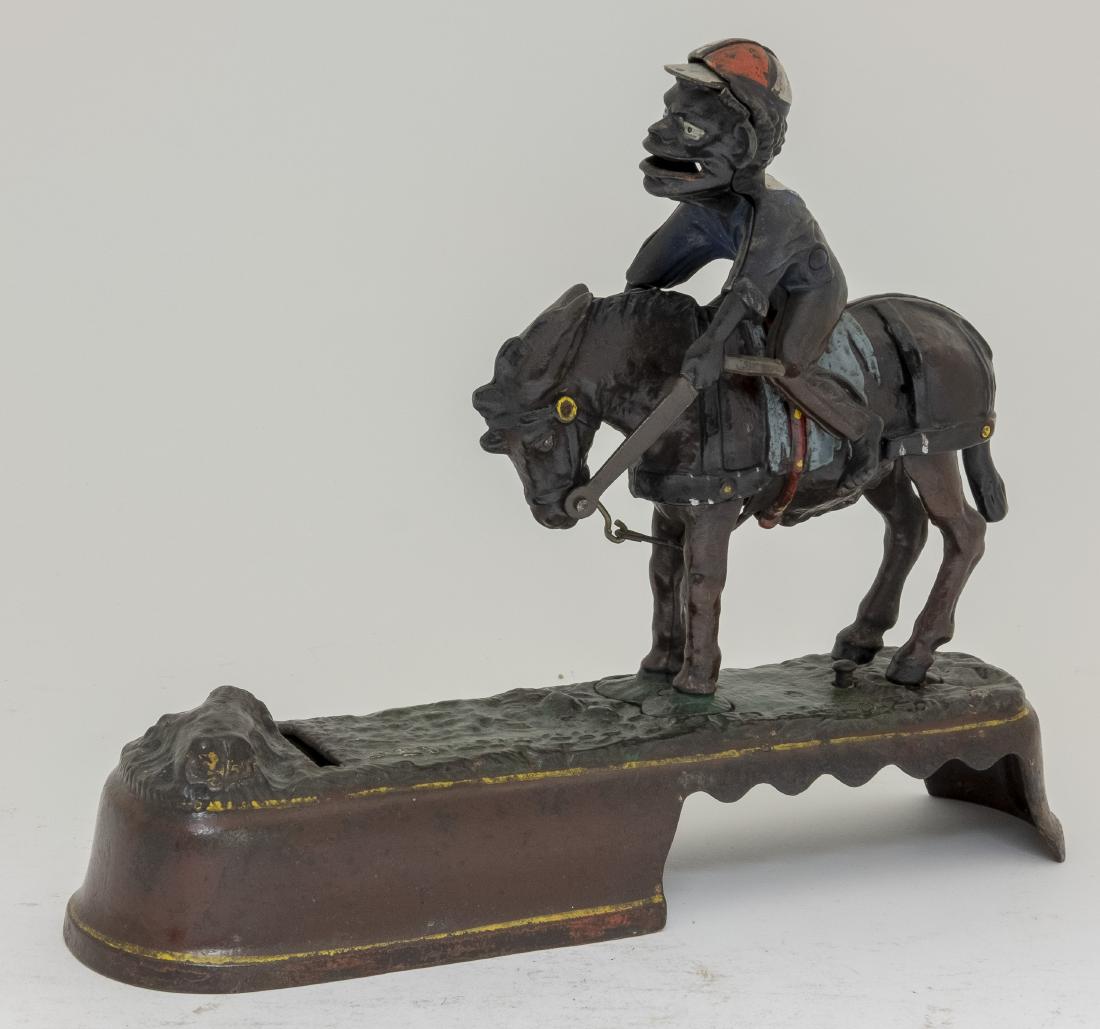 Spise' A Mule Jockey Cast Iron Mechanical Bank