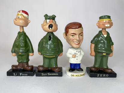 Collection Of Vintage Beetle Bailey Bobble Heads