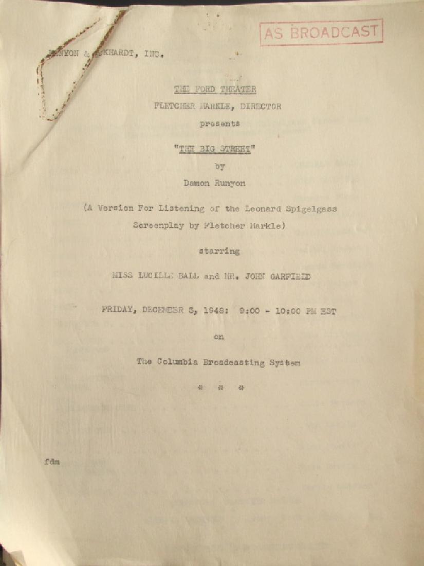 Lucille Ball's Original Radio Script w/ Doodles
