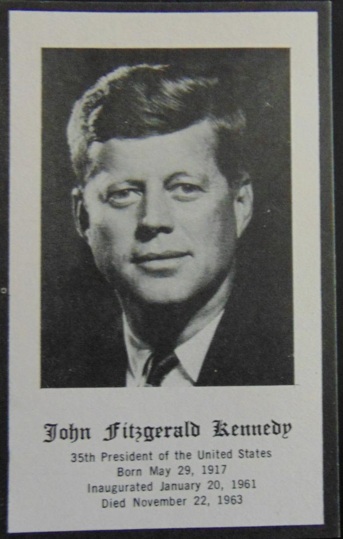 John F Kennedy Mourning Card With Picture