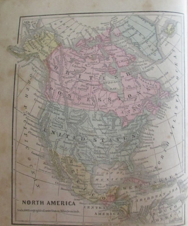 Map Of North America - 1850's Auction