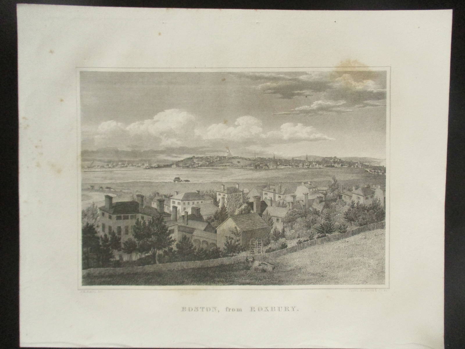 Early Panoramic View Of Boston From Roxbury Auction