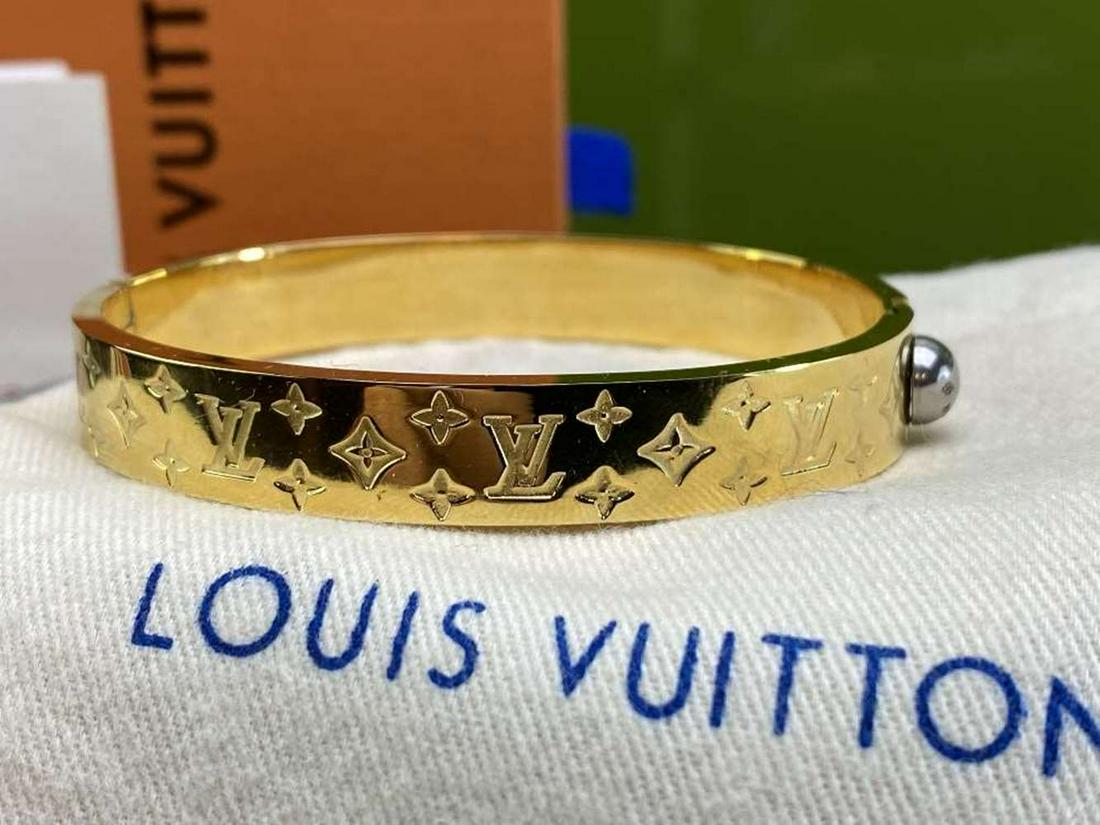 Louis Vuitton Gold Plated Bangle Monogram Bracelet