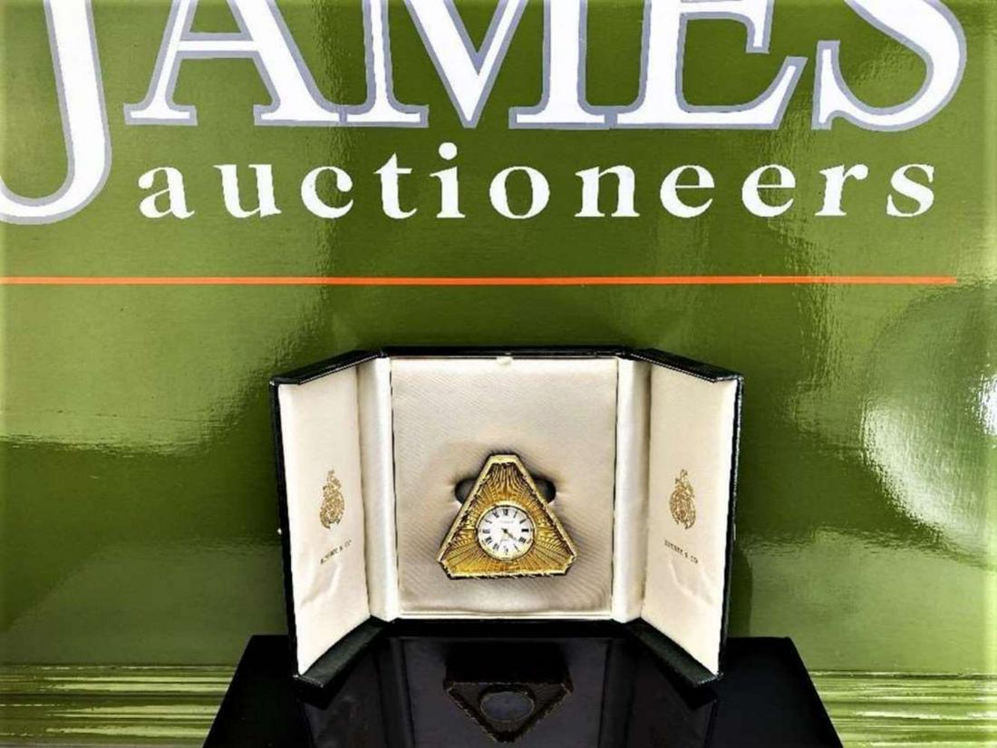 Kitney & Co Vintage Gold Plated Desk Clock, Made in England (#0180) on ...