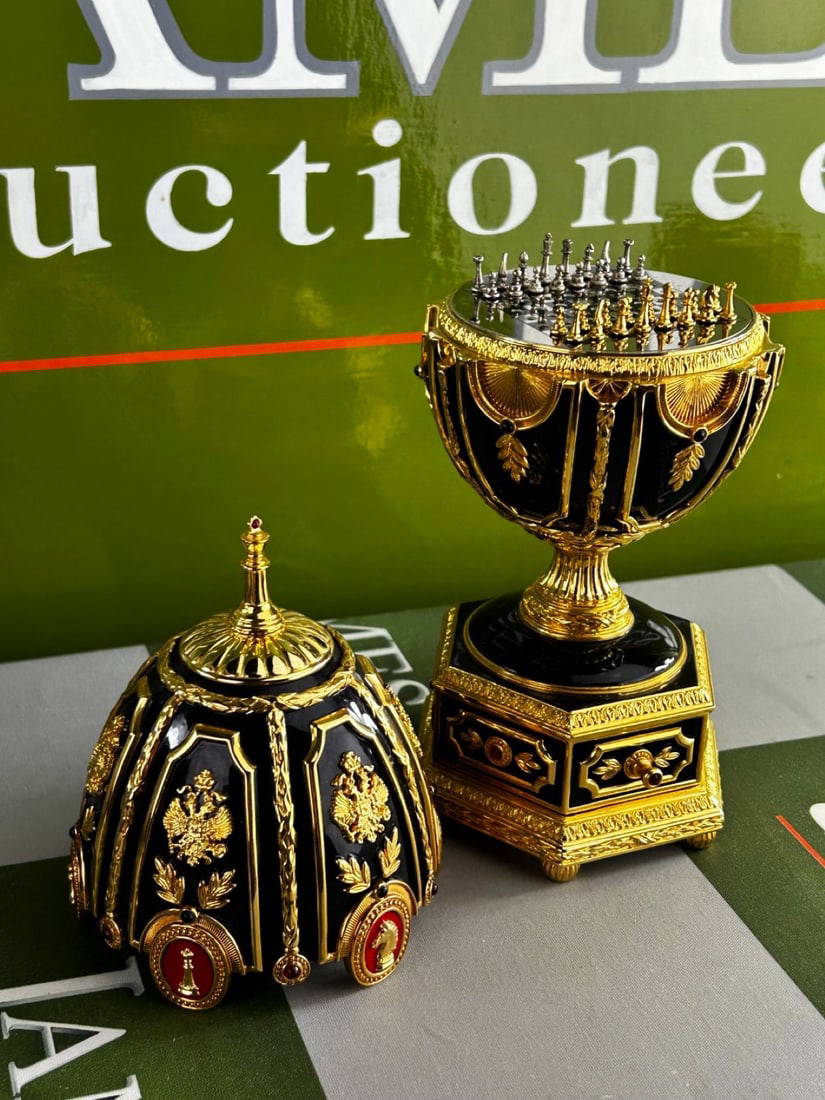 House Of Faberge Franklin Mint Imperial Jeweled Egg Chess Set Auction