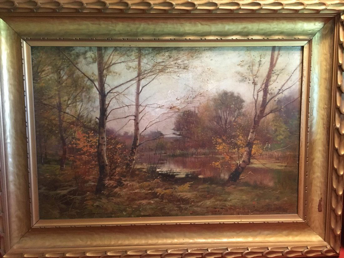 Ernest Parton (1845-1933) oil painting "Autumn Woods"