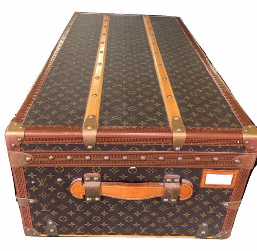 Louis Vuitton Large Trunk Leather Luggage Lv Monogram