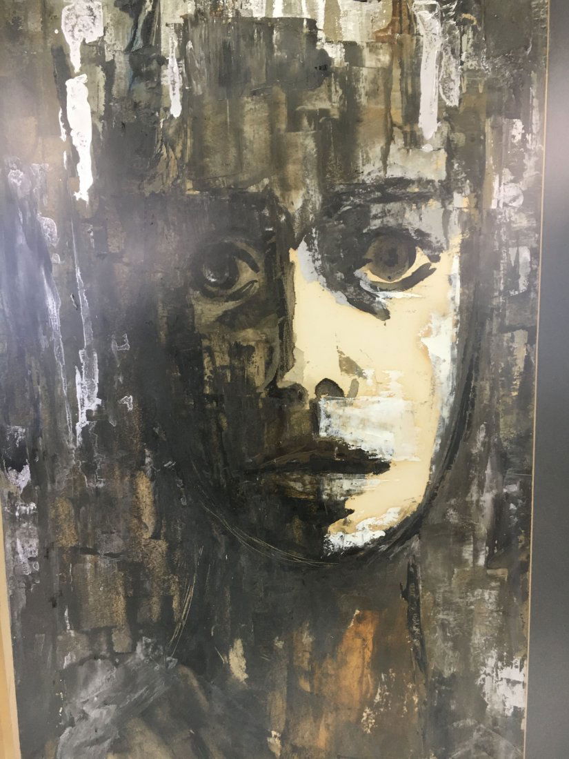 Hazel Witte (1900-) Expressionism portrait oil on paper