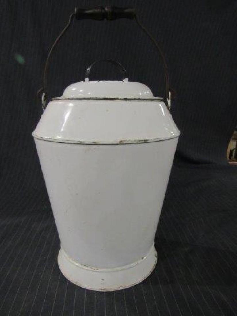 Unusual granite bucket with lid