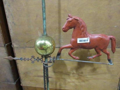Lightning Rod With Horse Weathervane