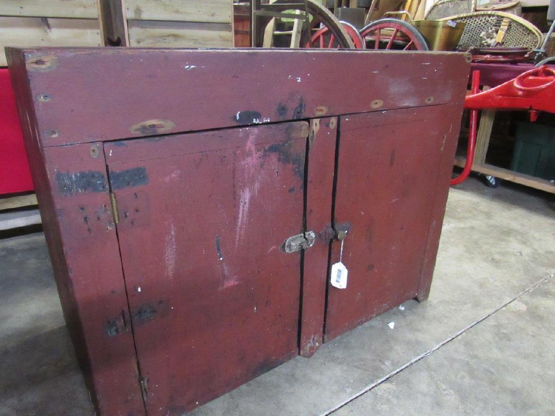 Primitive painted square nailed dry sink