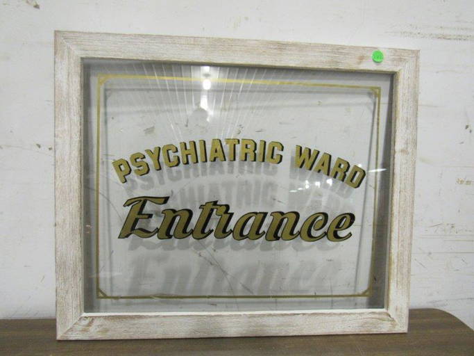 Psychiatric Ward Reverse Painted Glass Panel