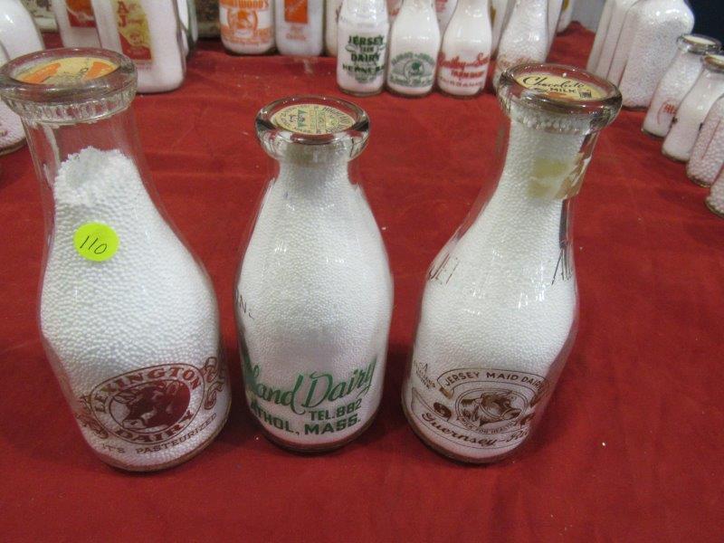 3 1 Quart Glass Milk Bottles