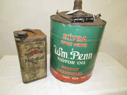 Petroliana Mobiloil Gargoyle "b" Motor Oil Gal Can