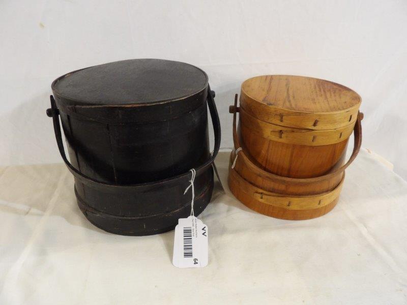 Two Small Primitive Firkin Buckets