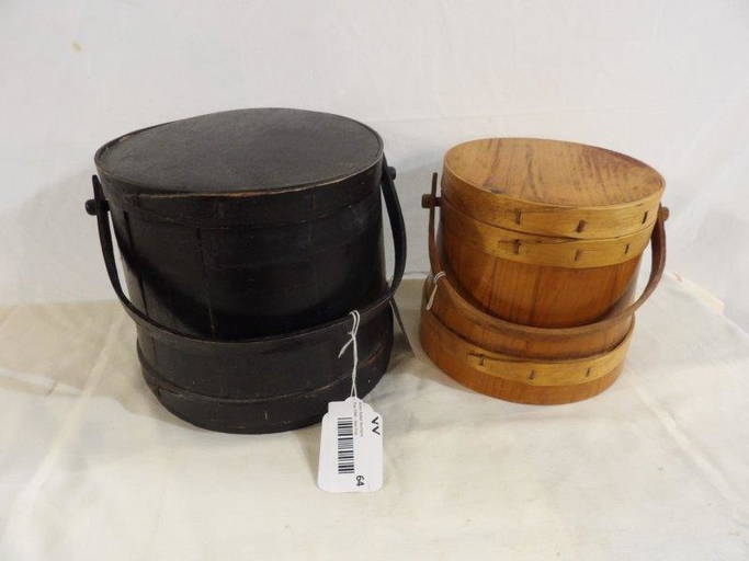 Two Small Primitive Firkin Buckets