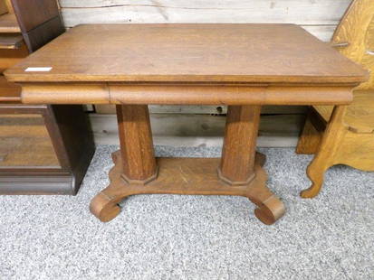 Mersman Empire Oak Double Pillar Library Table