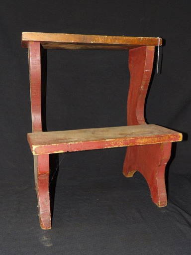 Red Painted Crock Bench (#0384) on Sep 13, 2022 | Atlee Raber Auctions ...